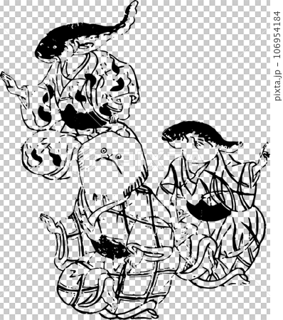 Puffer fish man and stingray man - Stock Illustration [106954184] - PIXTA