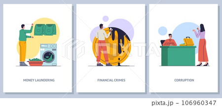 Money laundering scenes. Financial crime....のイラスト素材 [106960347] - PIXTA
