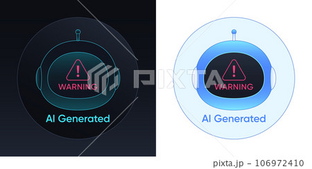 AI generated media content. Warning banner and...のイラスト素材 [106972410 ...