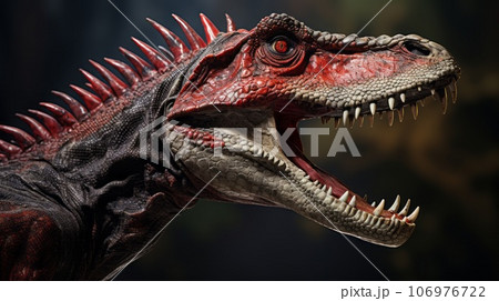 Velociraptor portrait closeup. Hunting angry...のイラスト素材 [106976722] - PIXTA