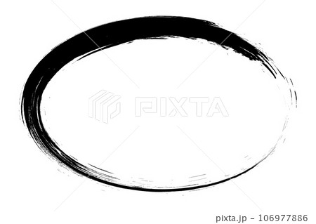Ellipse frame form, grunge design element with...のイラスト素材 [106977886 ...