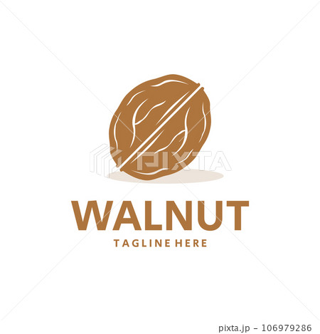 Walnut Logo Template Isolated White Backgroundのイラスト素材 [106979286] - PIXTA