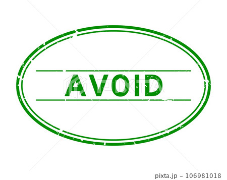 Grunge green avoid word oval rubber seal stamp...のイラスト素材 [106981018 ...