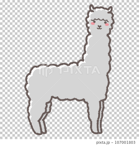 Illustration of a fluffy alpaca (full body) - Stock Illustration ...