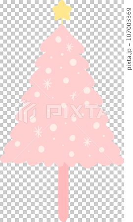 Pink Christmas Tree Cartoon: Festive Holiday... - Stock Illustration ...