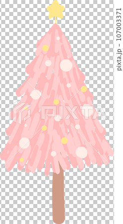 Pink Christmas Tree Cartoon: Festive Holiday... - Stock Illustration ...