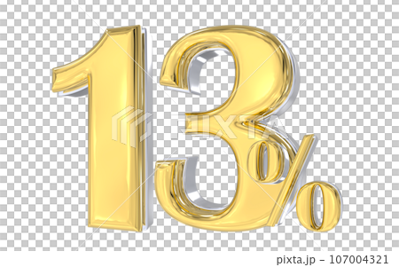 golden letter 13 in gold - Stock Illustration [107004321] - PIXTA