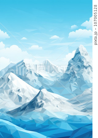 Beautiful low poly mountains. Abstract landscapeのイラスト素材 [107005128] - PIXTA