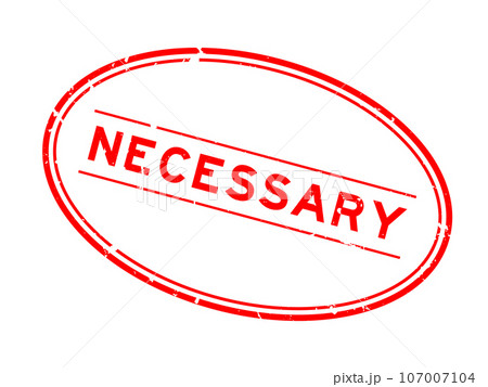 Grunge red necessary word oval rubber seal...のイラスト素材 [107007104] - PIXTA
