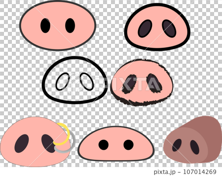 Cute pig nose illustration set - Stock Illustration [107014269] - PIXTA