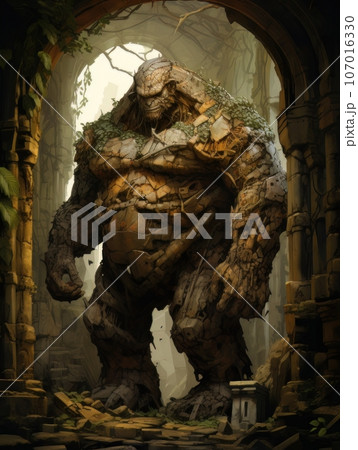 Fat ugly orc giant fairy tale character. AIのイラスト素材 [107016330] - PIXTA