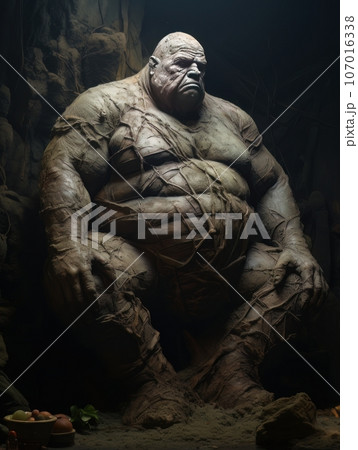 Fat ugly orc giant fairy tale character. AIのイラスト素材 [107016338] - PIXTA
