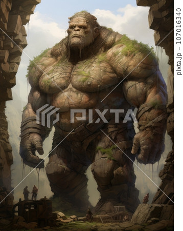 Fat ugly orc giant fairy tale character. AIのイラスト素材 [107016340] - PIXTA