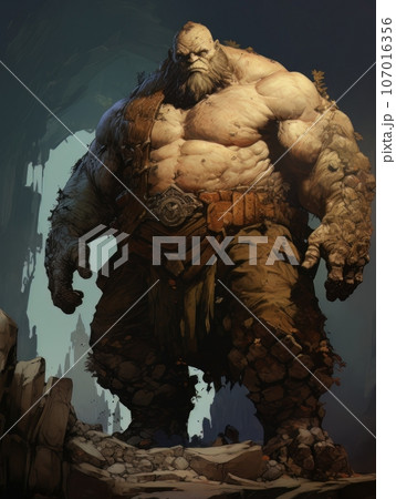 Fat ugly orc giant fairy tale character. AIのイラスト素材 [107016356] - PIXTA
