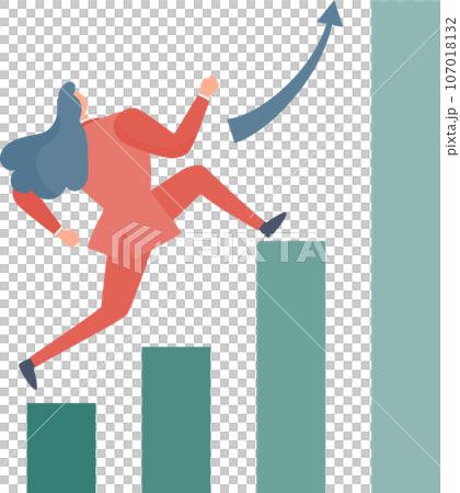 Business woman stepping up - Stock Illustration [107018132] - PIXTA