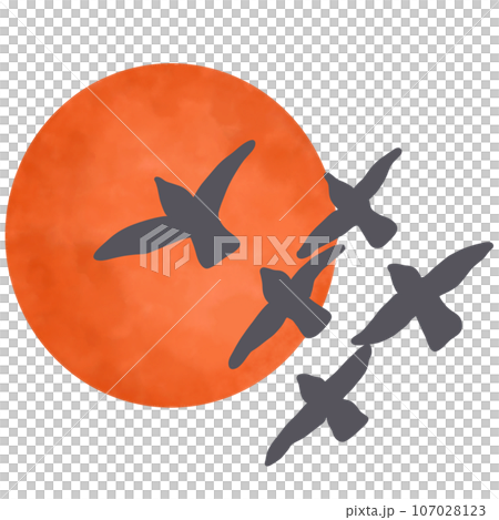 sun and birds のイラスト素材 [107028123] - PIXTA