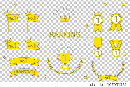 Simple line drawing ranking icon set, 1st place - Stock Illustration ...