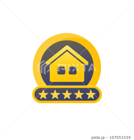 house rating icon with stars, vectorのイラスト素材 [107053339] - PIXTA
