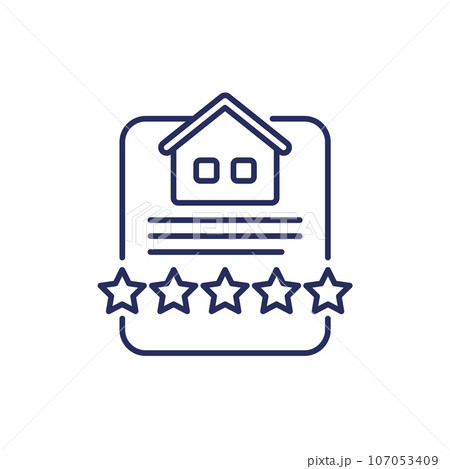 house rating line icon on whiteのイラスト素材 [107053409] - PIXTA