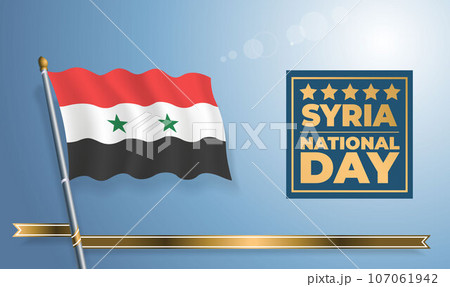 Syria National Day, celebration template bannerのイラスト素材 [107061942] - PIXTA