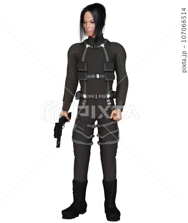 Male Asian Assassin, Standingのイラスト素材 [107066514] - PIXTA