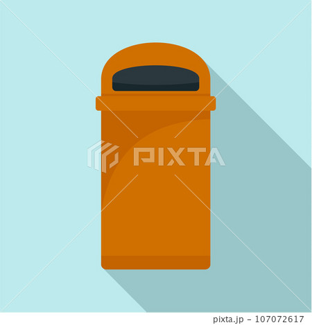 Orange trash box icon. Flat illustration of...のイラスト素材 [107072617] - PIXTA