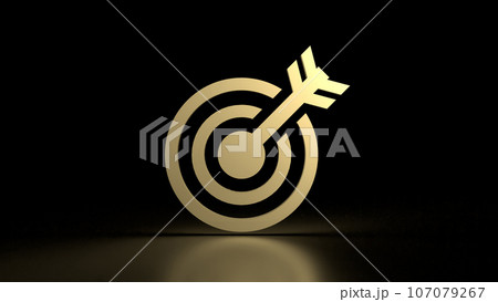 The Gold point icon on black background 3d...のイラスト素材 [107079267] - PIXTA