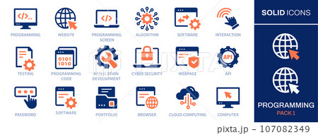 Programming icon set. Collection of software,...のイラスト素材 [107082349] - PIXTA