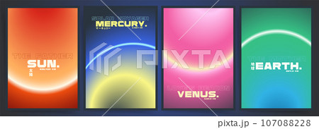 Futuristic Space Gradient Poster Set. Neon...のイラスト素材 [107088228] - PIXTA