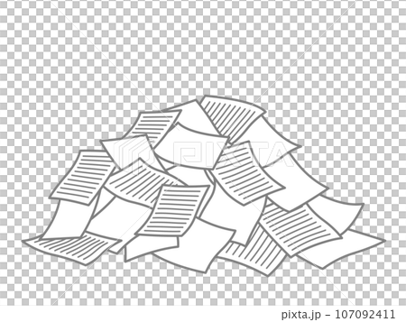 Illustration of a pile of messy documents with... - Stock Illustration ...