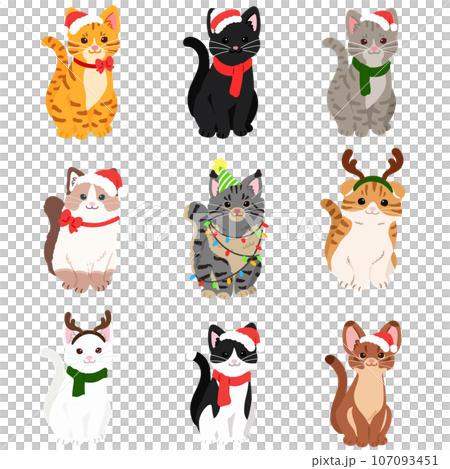 Illustration set of a simple and cute Christmas... - Stock Illustration ...