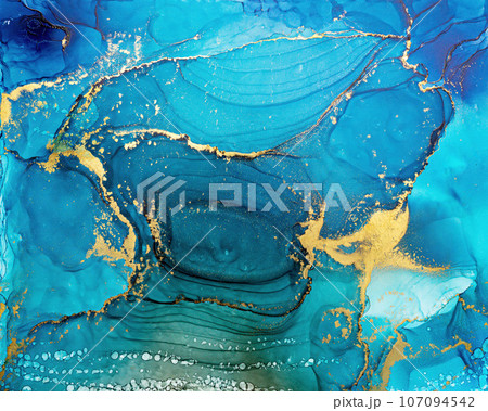 Cyan blue liquid watercolor background with...のイラスト素材 [107094542] - PIXTA