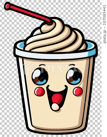 milk shake cute cartoon - Stock Illustration [107095441] - PIXTA