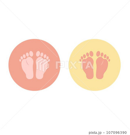 Baby feet. Vector cartoon illustration.のイラスト素材 [107096390] - PIXTA
