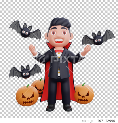 3d cute Vampire doing scary pose halloween design - Stock Illustration ...