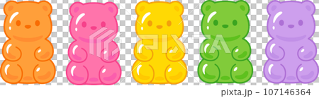 Cute cartoon gummy bears - Stock Illustration [107146364] - PIXTA