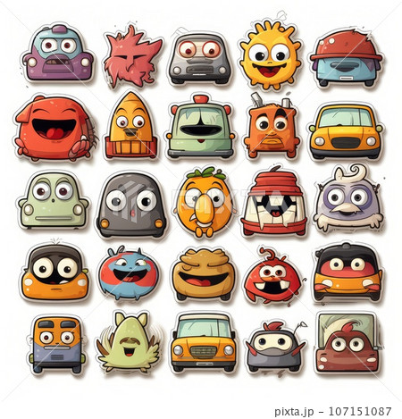 sticker sheet design a collection of cartoon...のイラスト素材 [107151087] - PIXTA