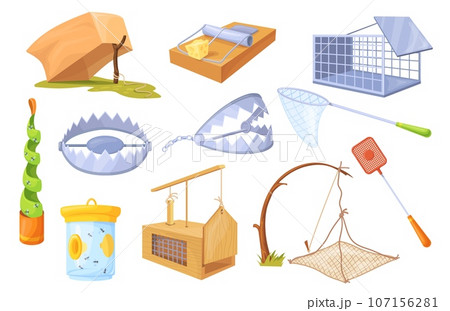 Animal traps. Isolated cruel trap for booby...のイラスト素材 [107156281] - PIXTA