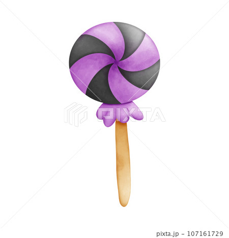Purple and black lolipop on white backgroundのイラスト素材 [107161729] - PIXTA
