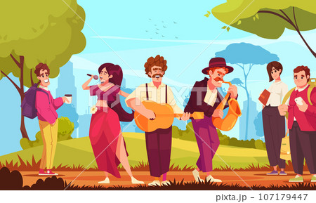 Street Musicians Cartoonのイラスト素材 [107179447] - PIXTA