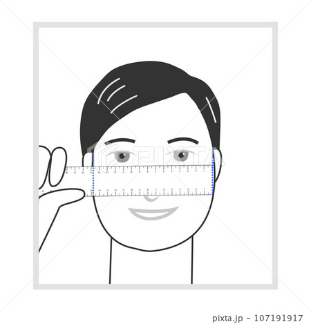 Character self measuring pupil distance with...のイラスト素材 [107191917] - PIXTA