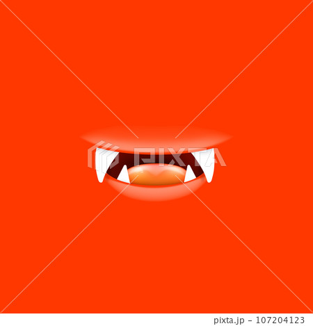 Vector Cartoon open mouth with fangs isolated...のイラスト素材 [107204123] - PIXTA