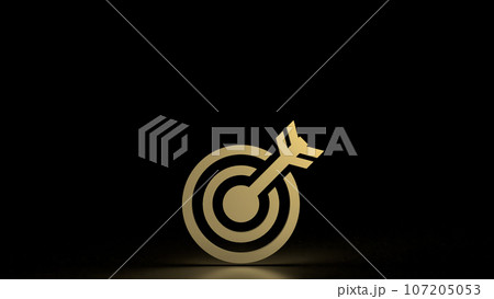 The Gold point icon on black background 3d...のイラスト素材 [107205053] - PIXTA