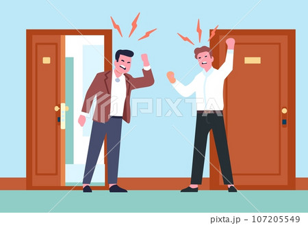 Conflict and dispute between neighbors. Loud...のイラスト素材 [107205549] - PIXTA