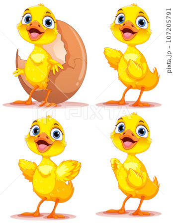 Adorable Little Duck Character Collectionのイラスト素材 [107205791] - PIXTA