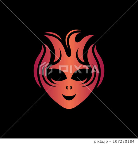 Alien head with fire modern logoのイラスト素材 [107220184] - PIXTA