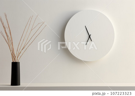 a minimalistic clock design with invisible...のイラスト素材 [107223323] - PIXTA