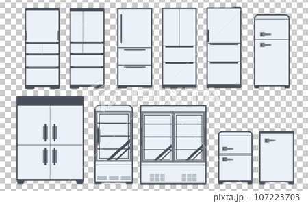 Set illustration of refrigerators of various... - Stock Illustration ...