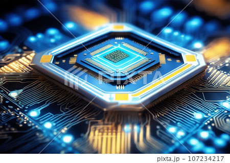 未来技術 CPU LSI、量子コンピューター、量子プロセッサーのイラスト素材 [107234217] - PIXTA