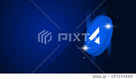 Avalanche AVAX coin icon isolated on blue...のイラスト素材 [107243689] - PIXTA